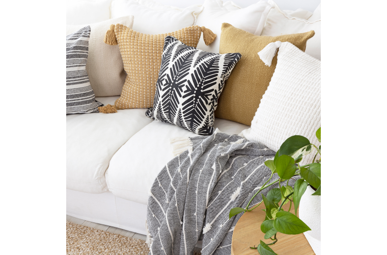 Basford Brands | TRAPEZE 50X50CM BLACK FEATHER FILLED CUSHION