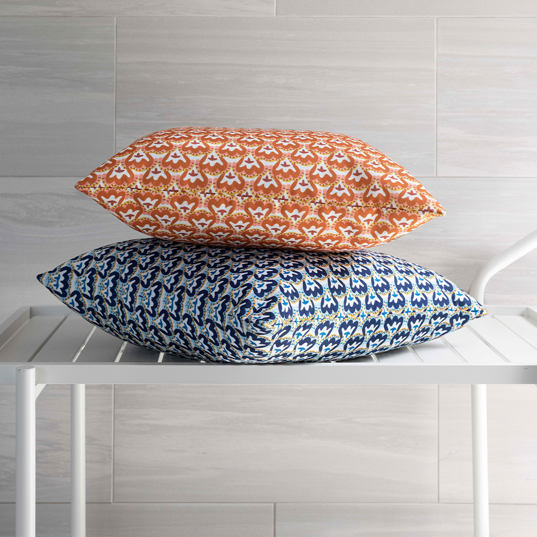 Basford Brands | CALYPSO FIESTA OUTDOOR BLUE FILLED CUSHION 50X50CM